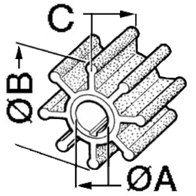 Cef Marine 52.341.00 Cef Marine Impeller for Honda 75/100 HP